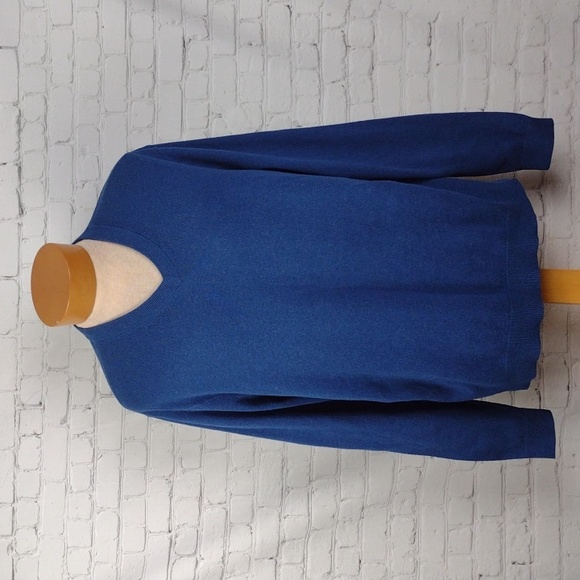 J. Crew | Sweaters | Jcrew Sweater Mens Blue Vneck Cotton Cashmere ...